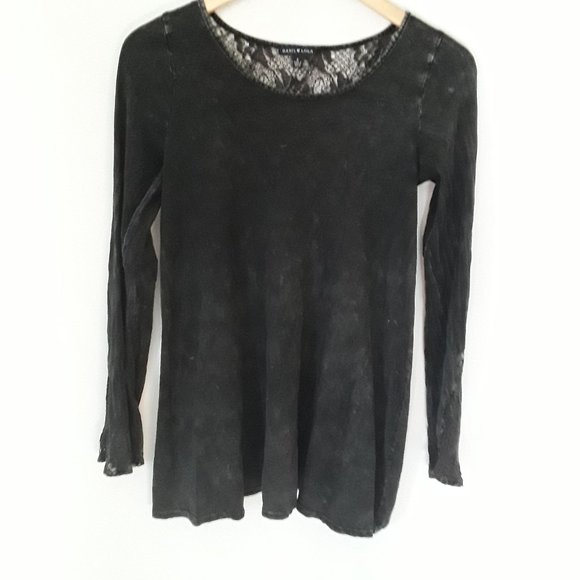 Basil Lola | Tops | Vgwbasil Lola Black Distressed Lace Top | Poshmark